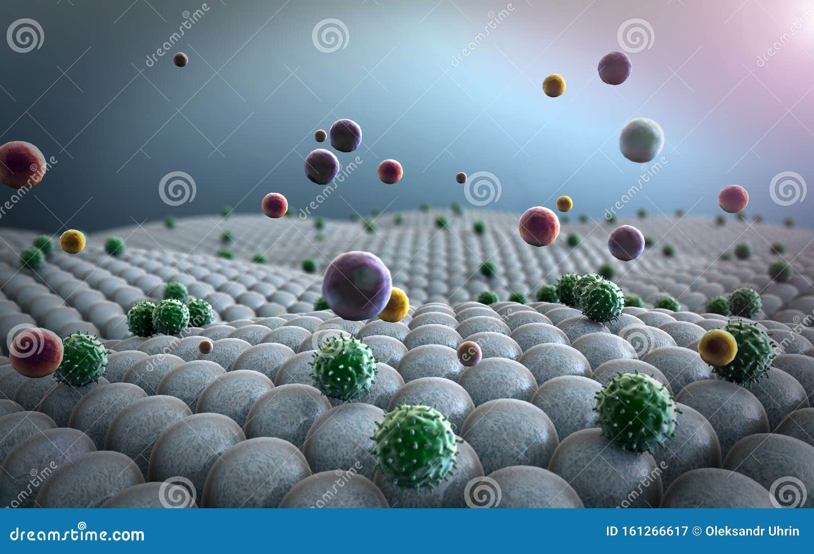 Viruses attack the cells stock illustration. Illustration of loop ...