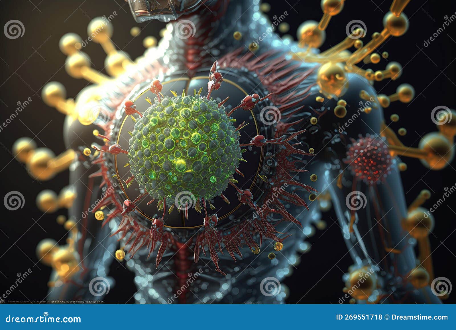 Viruses Attack Human Body Created by Generative AI Stock Illustration ...