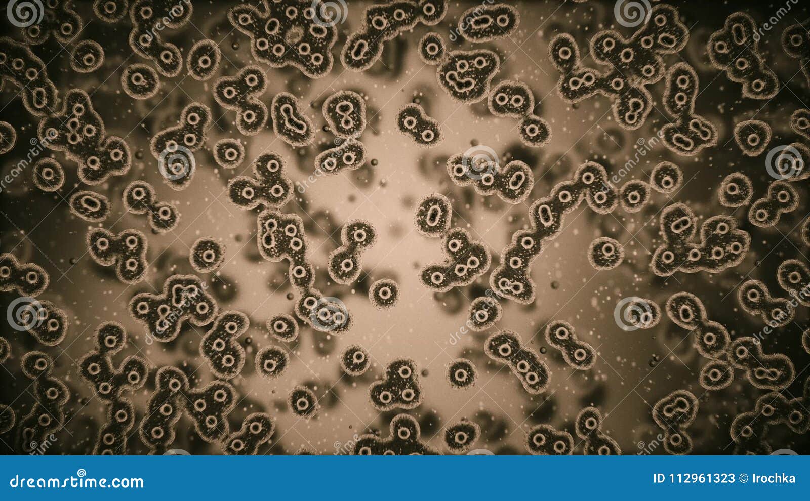 Viruses Attacking Cells or Bacterias Under Microscope Stock ...