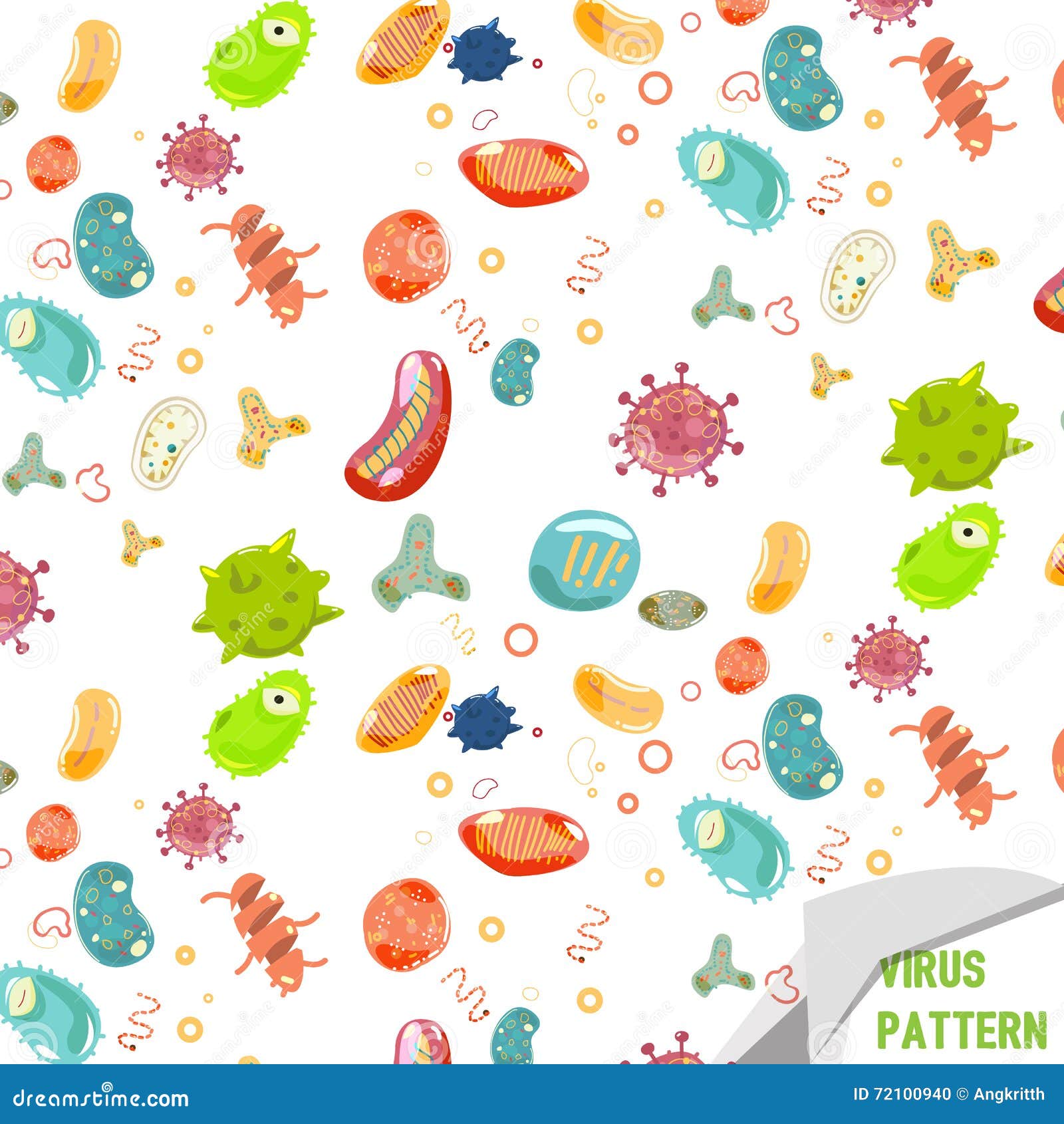 Viruses and Bacteria Pattern Stock Illustration - Illustration of ...