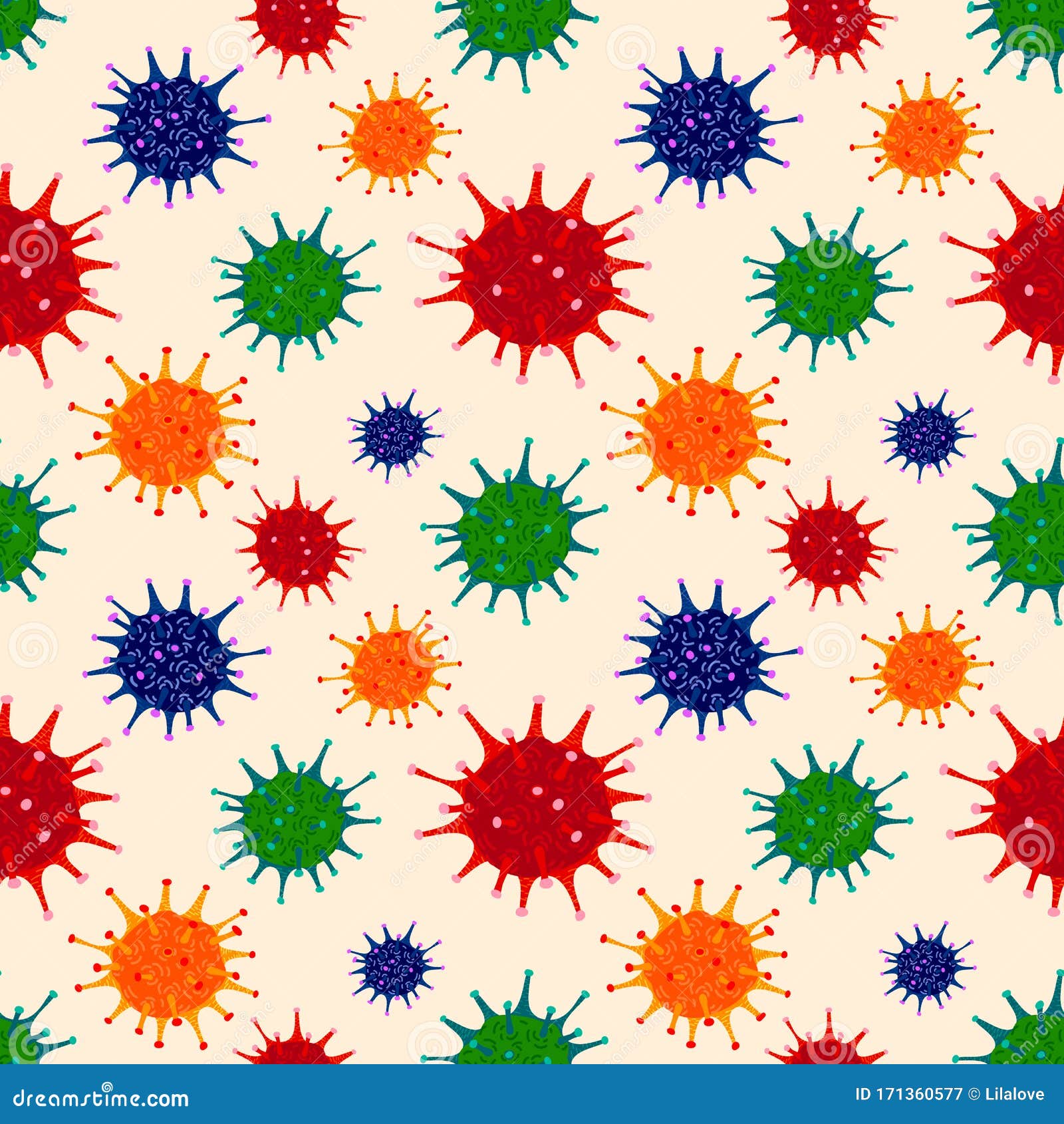 Viruses, Bacteria Vector Pattern Background. Stock Vector ...