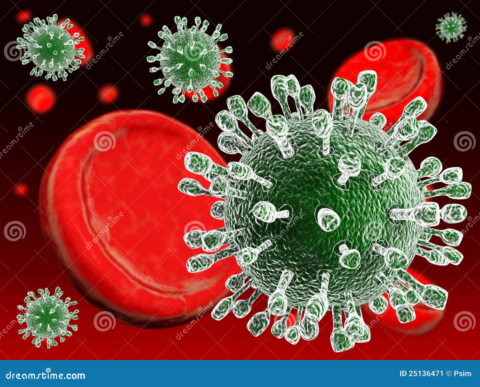 Viruses in blood stock illustration. Illustration of medicines - 25136471