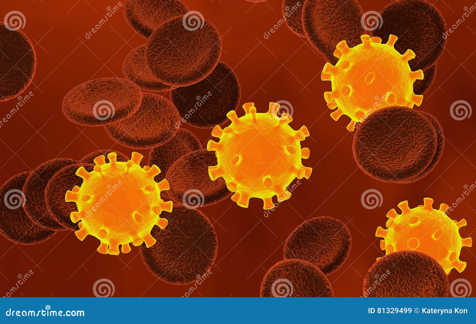 Viruses in Blood, Systemic Infection Stock Illustration - Illustration ...