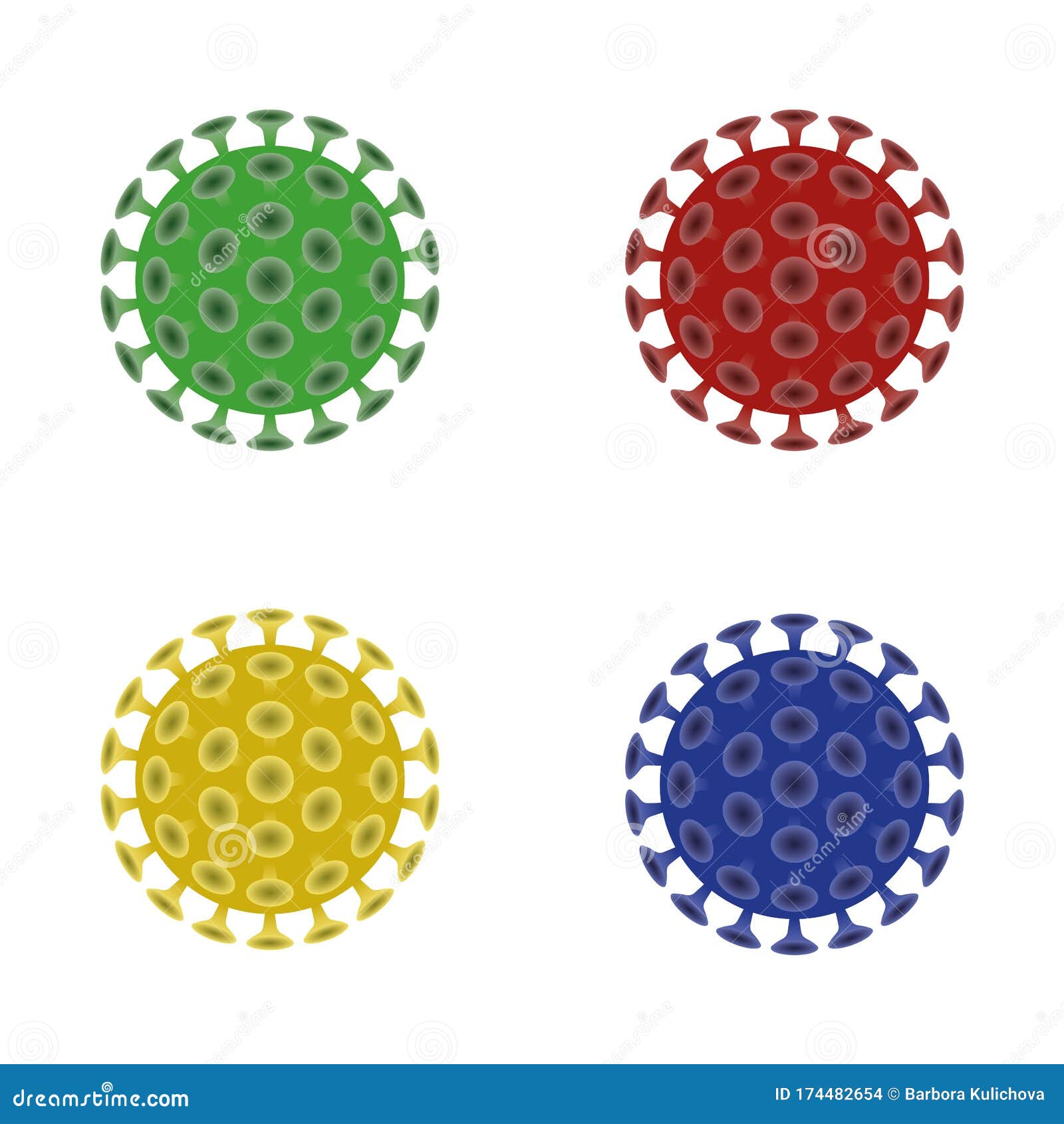 Viruses in color versions stock vector. Illustration of fever - 174482654