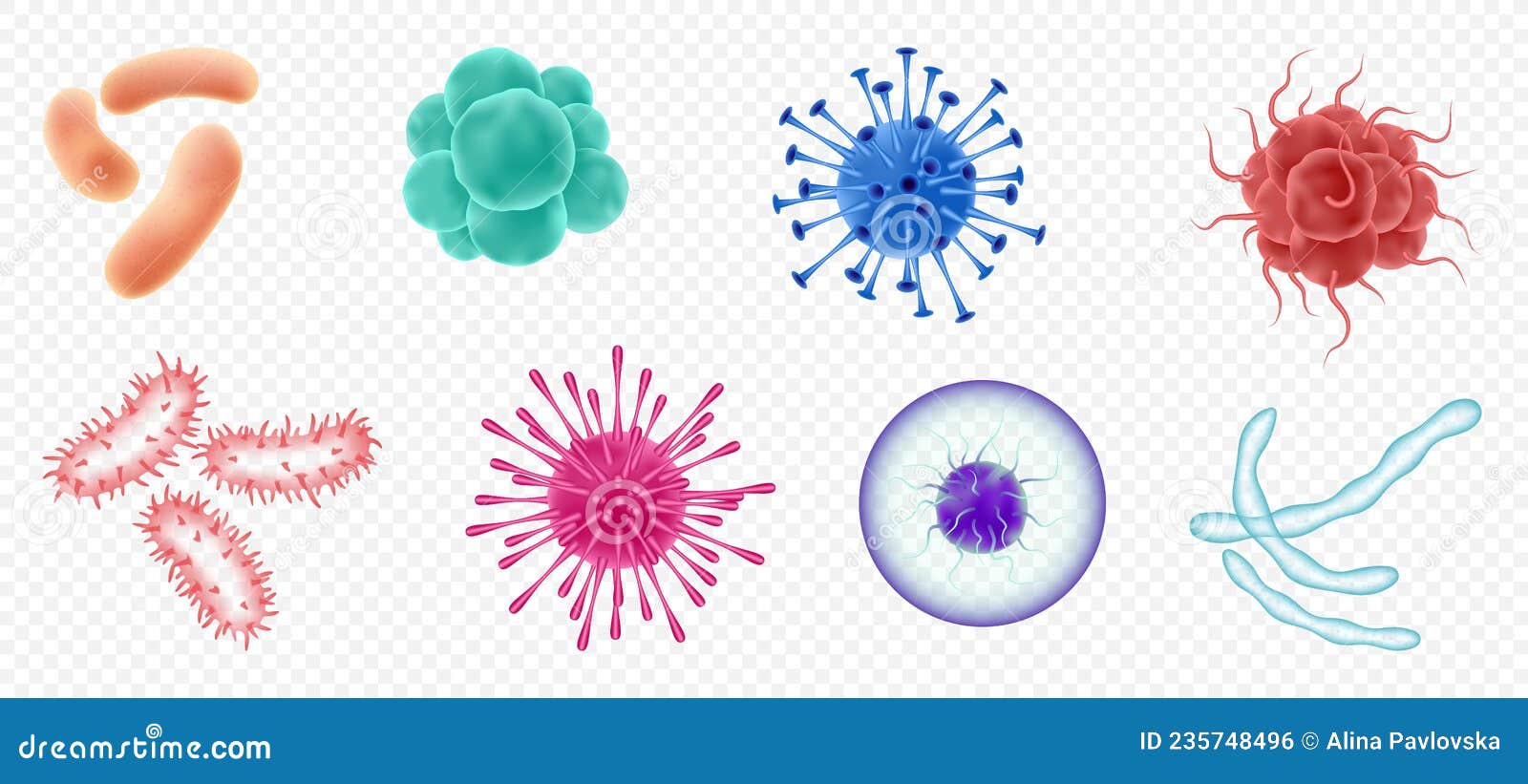 Viruses, Germs And Bacteria, Microorganism Types. Illness Or Disease ...