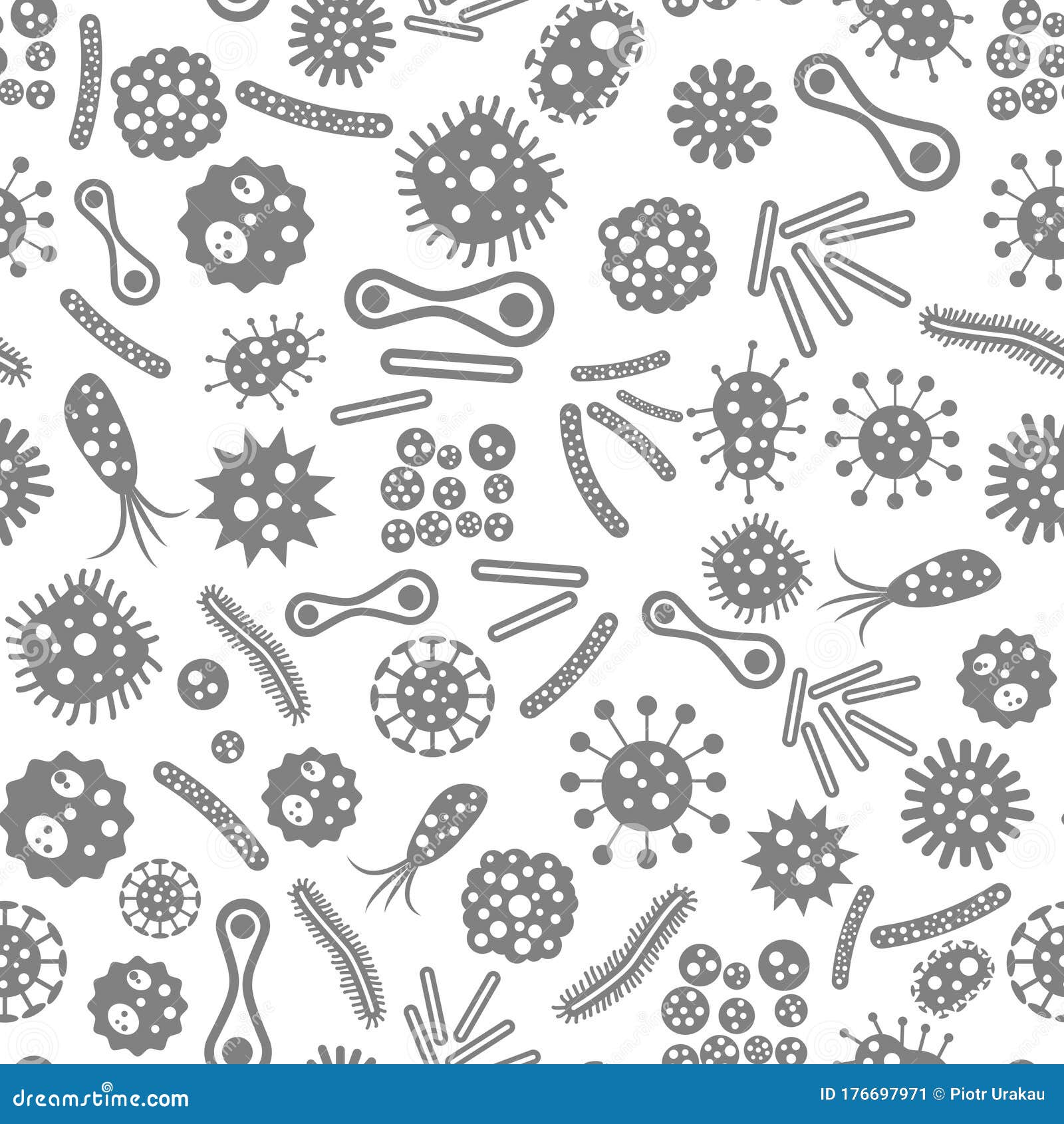 Viruses and Germs Seamless Pattern Stock Vector - Illustration of ...