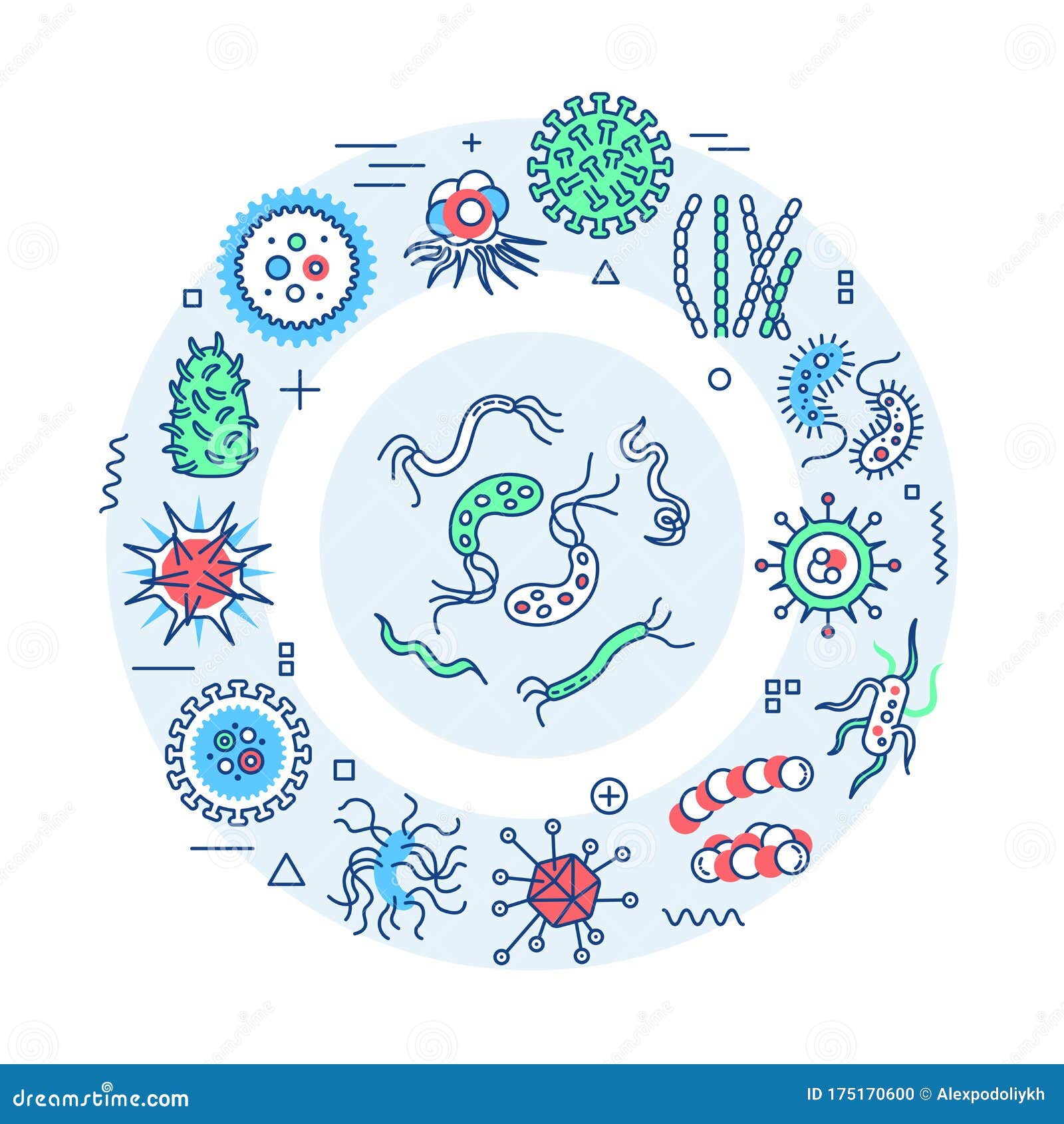 Viruses And Germs Web Banner. Microscopic Germ Cause Diseases ...
