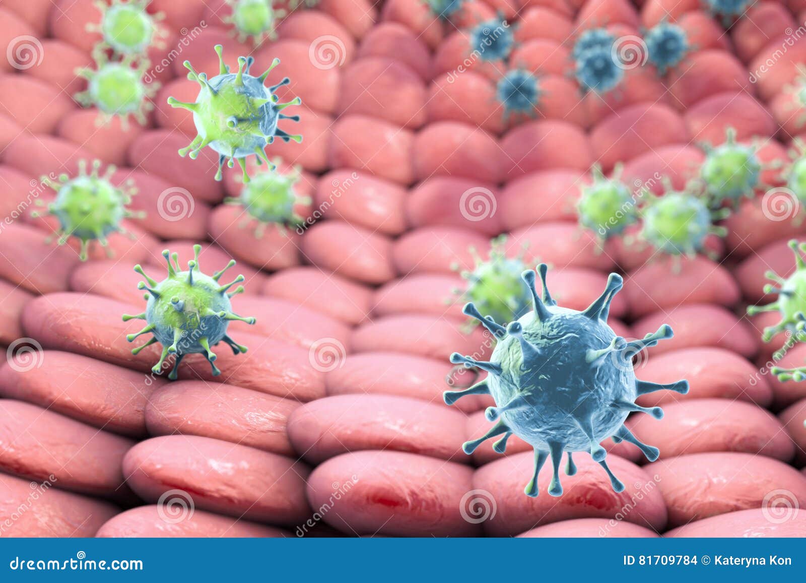 Viruses Infecting Human Cells Stock Illustration - Illustration of ...