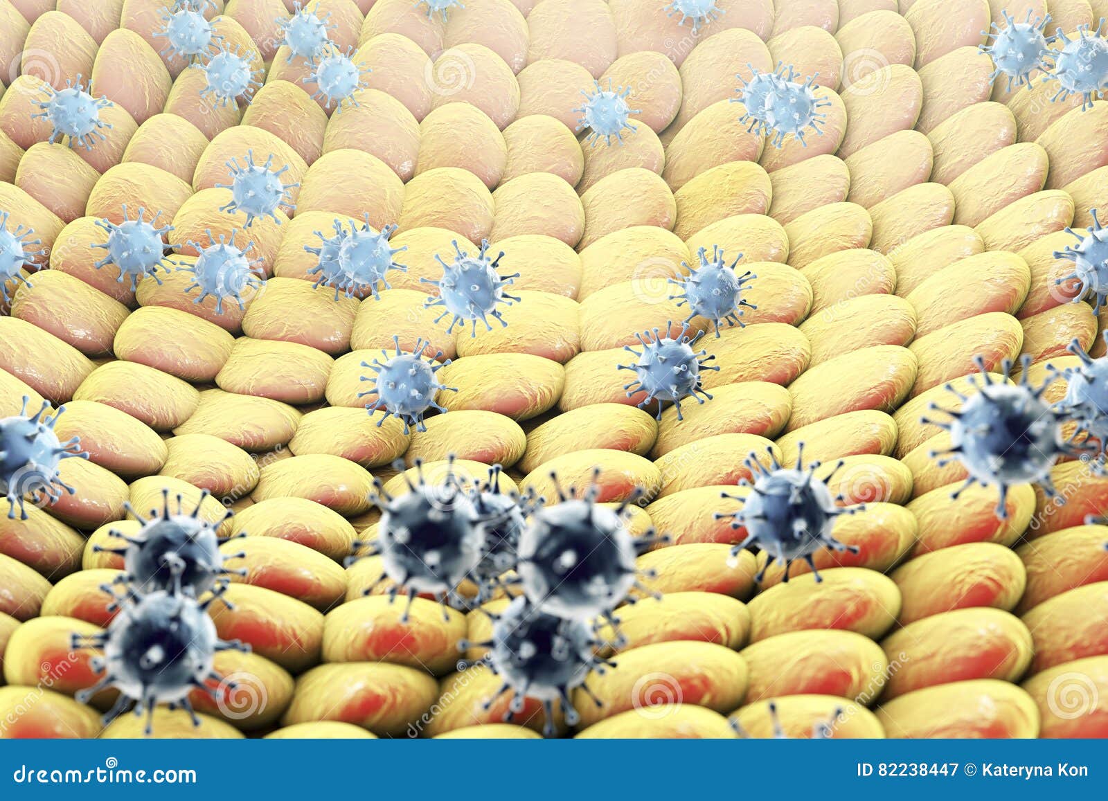Viruses Infecting Human Cells Stock Illustration - Illustration of ...