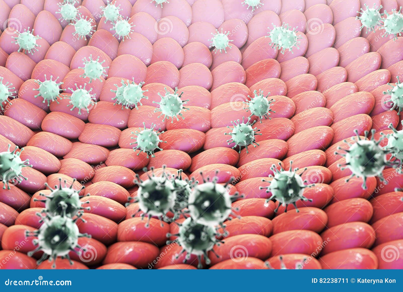 Viruses Infecting Human Cells Stock Illustration - Illustration of ...