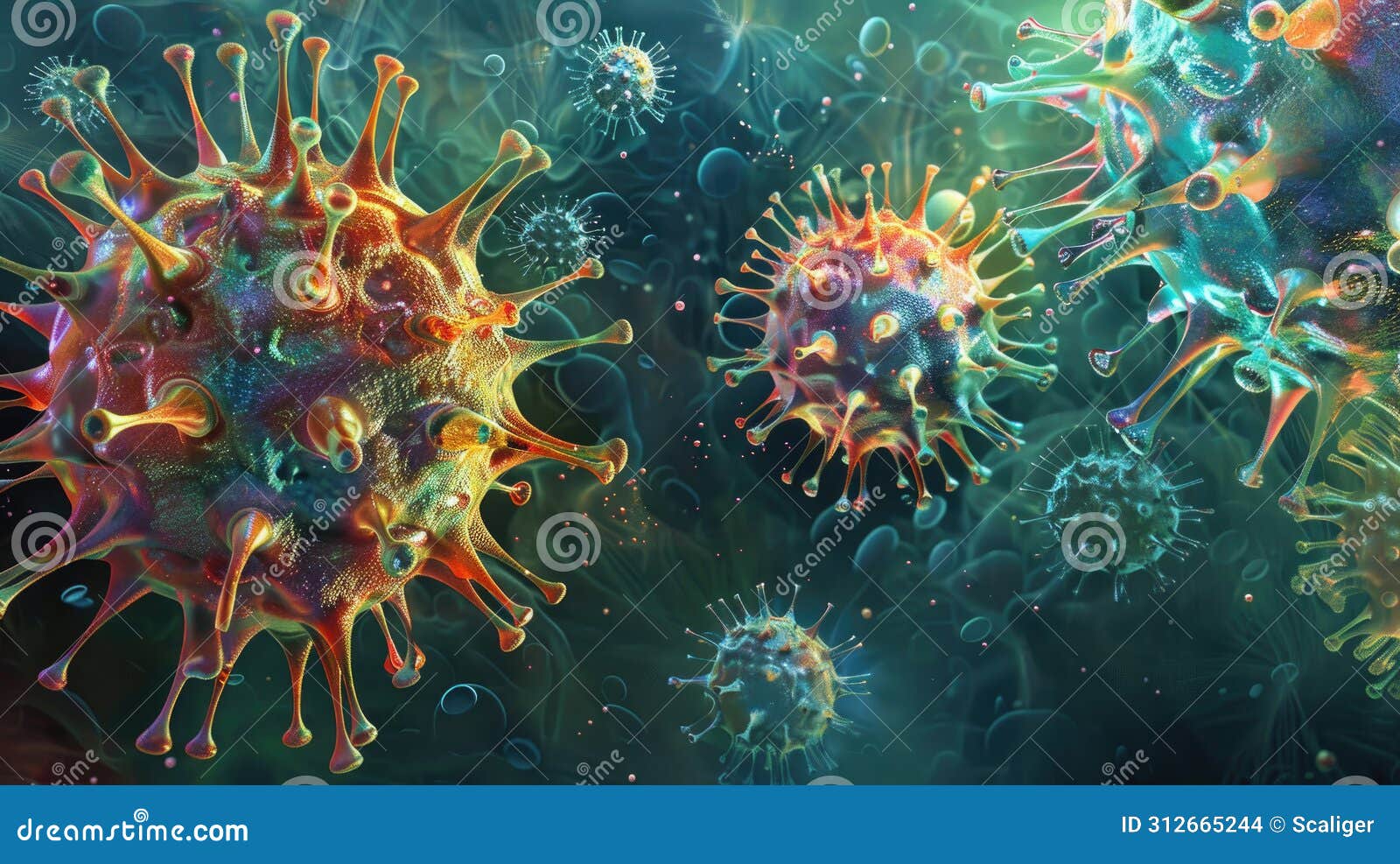 Microbiology.Microscope Bacteria. Herpes Simplex Virus Type One In The ...