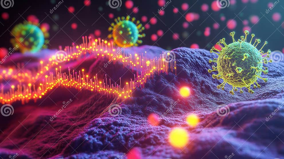 Viruses Invade Cells Showcasing Interaction between Pathogens and Host ...