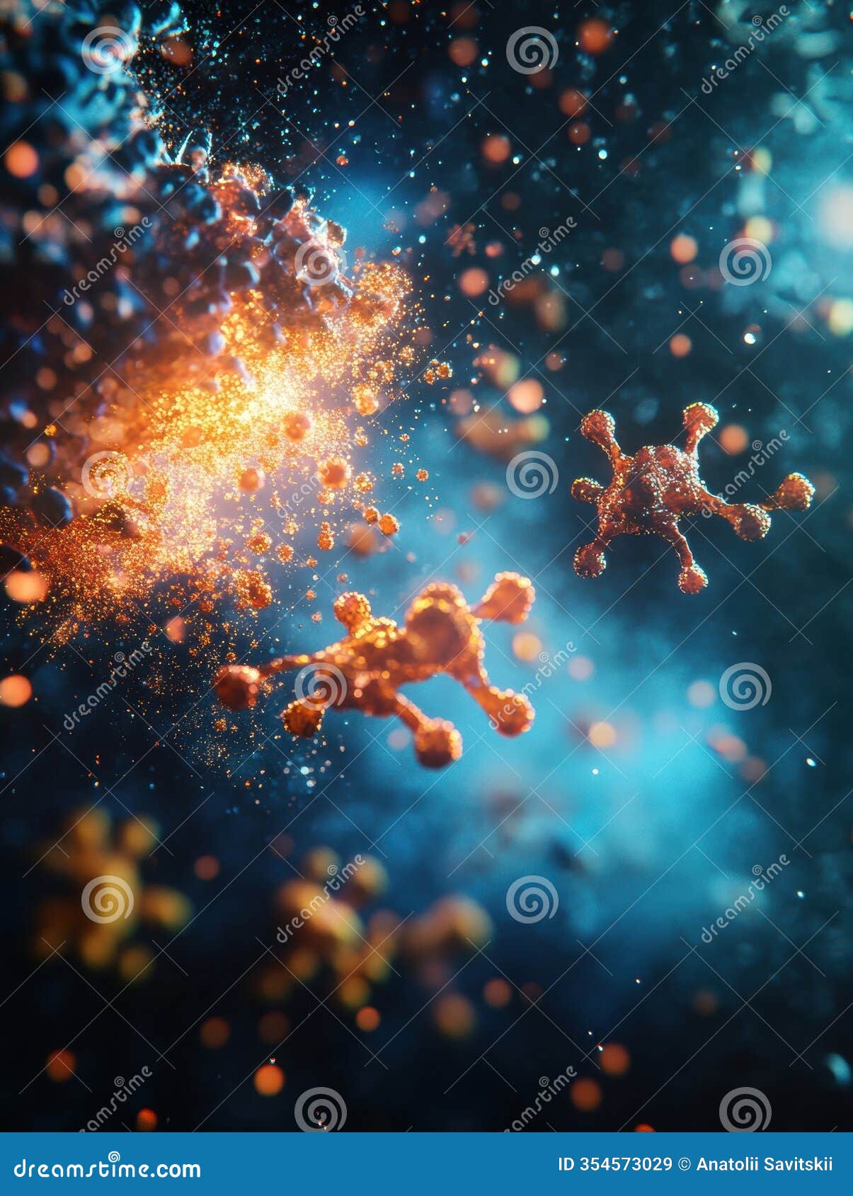 Viruses Invading Cells in a Dynamic Visualization Highlighting Their ...