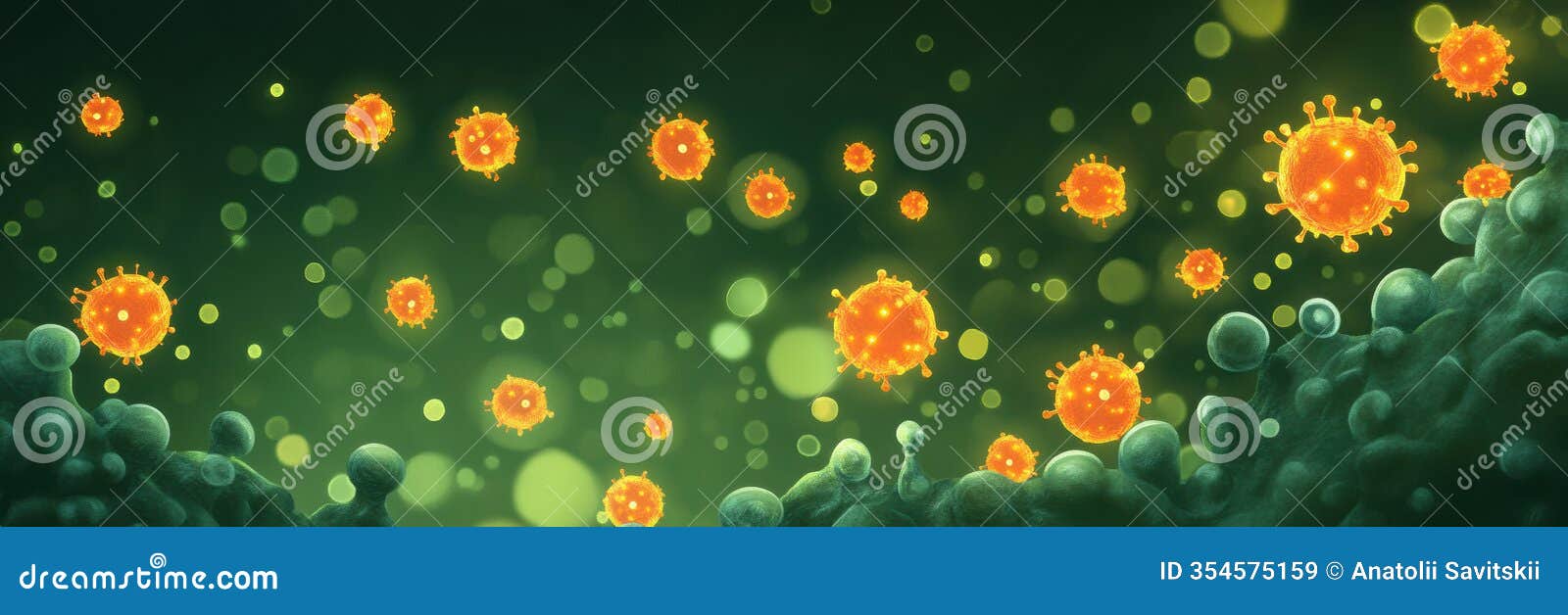 Viruses Invading Human Cells during Infection Process in a Microscopic ...