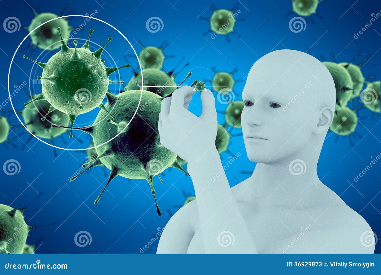 Viruses and man stock illustration. Illustration of cytopathology ...