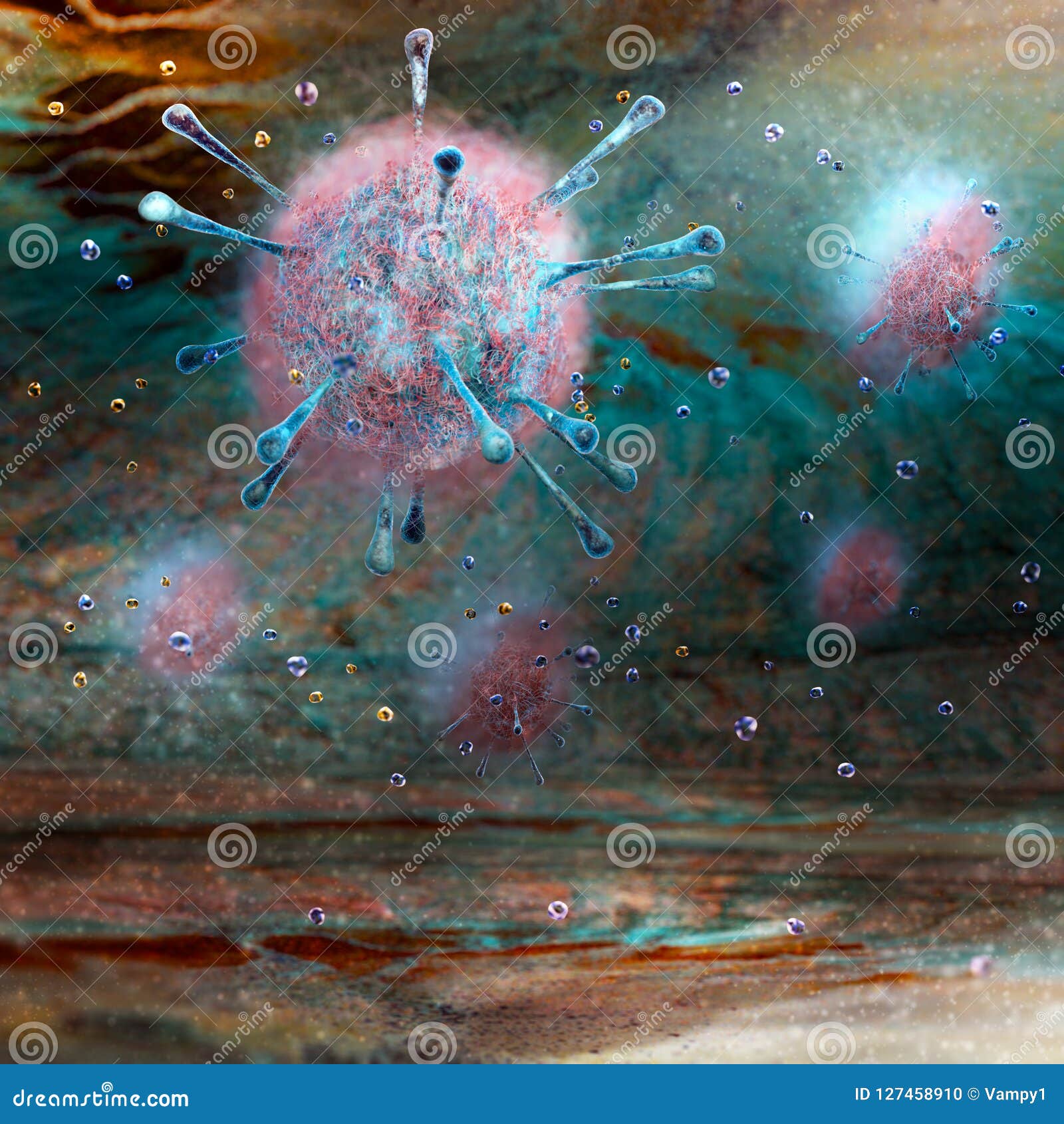 Virus, Genetic Code, Bacteria and Microorganisms Seen Under a ...