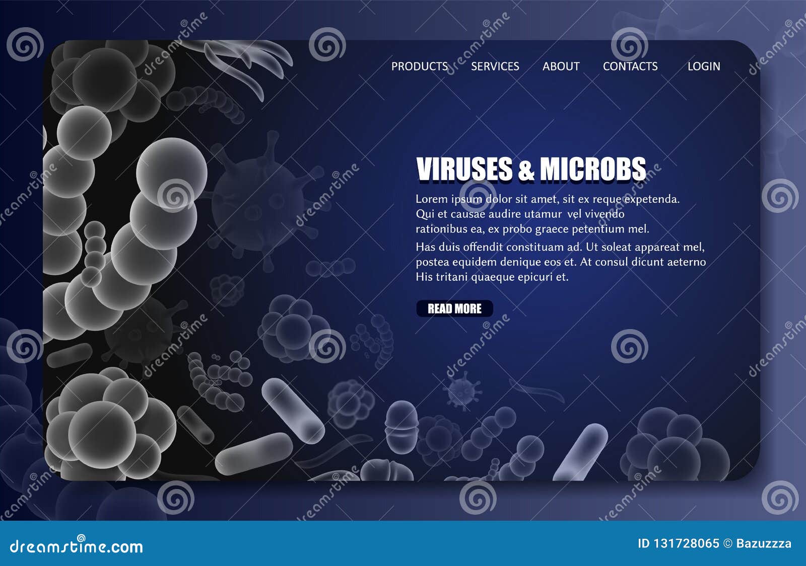 Viruses and Microbes Landing Page Website Vector Template Stock Vector ...