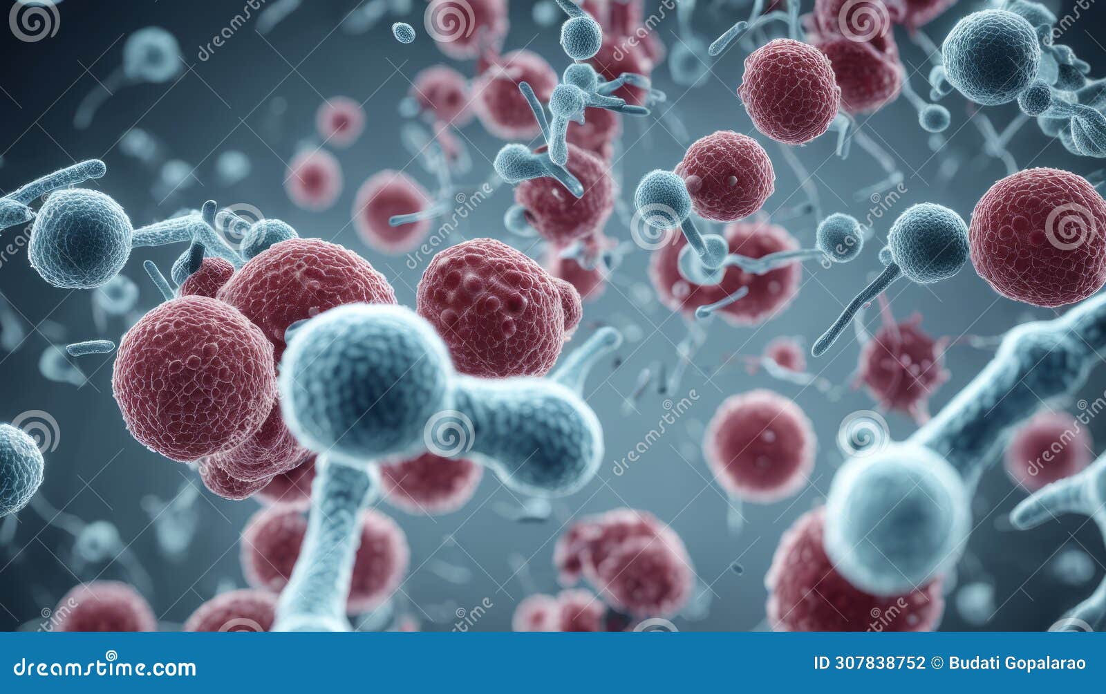 Viruses in a Microscopic Dance - a 3D Rendering of a Viral Infection ...