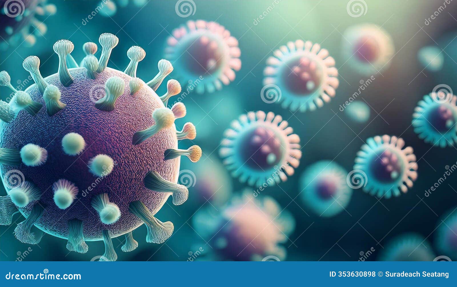 Viruses Microscopic View Background Stock Illustration - Illustration ...
