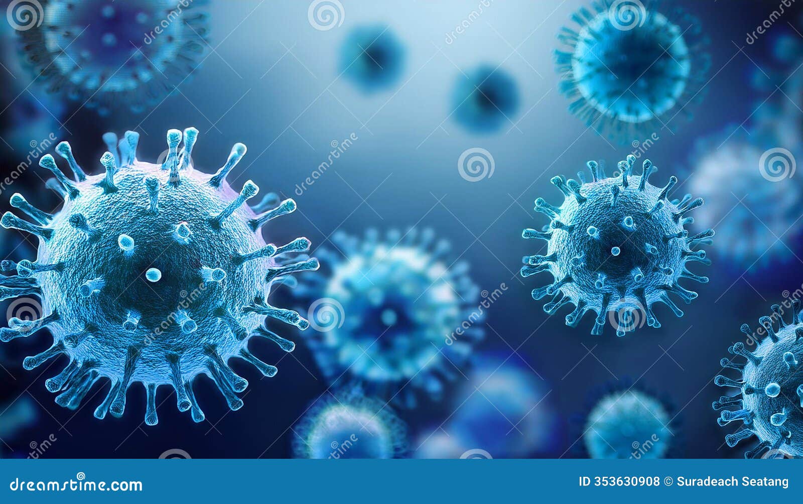 Viruses Microscopic View Background Stock Illustration - Illustration ...