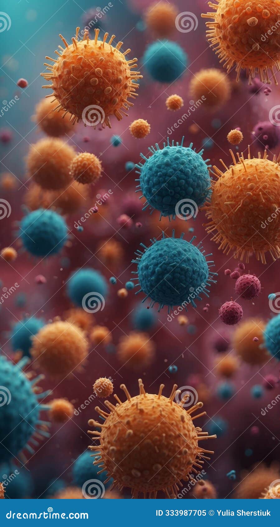 Viruses Microscopic View Background Banner. Stock Illustration ...