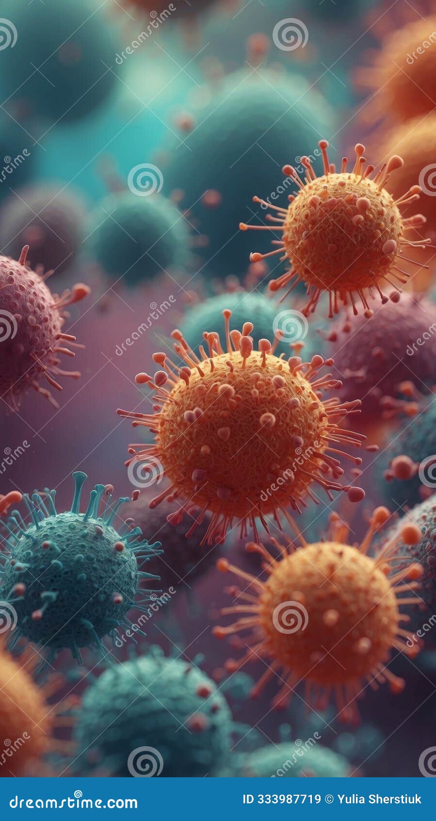 Viruses Microscopic View Background Banner. Stock Illustration ...