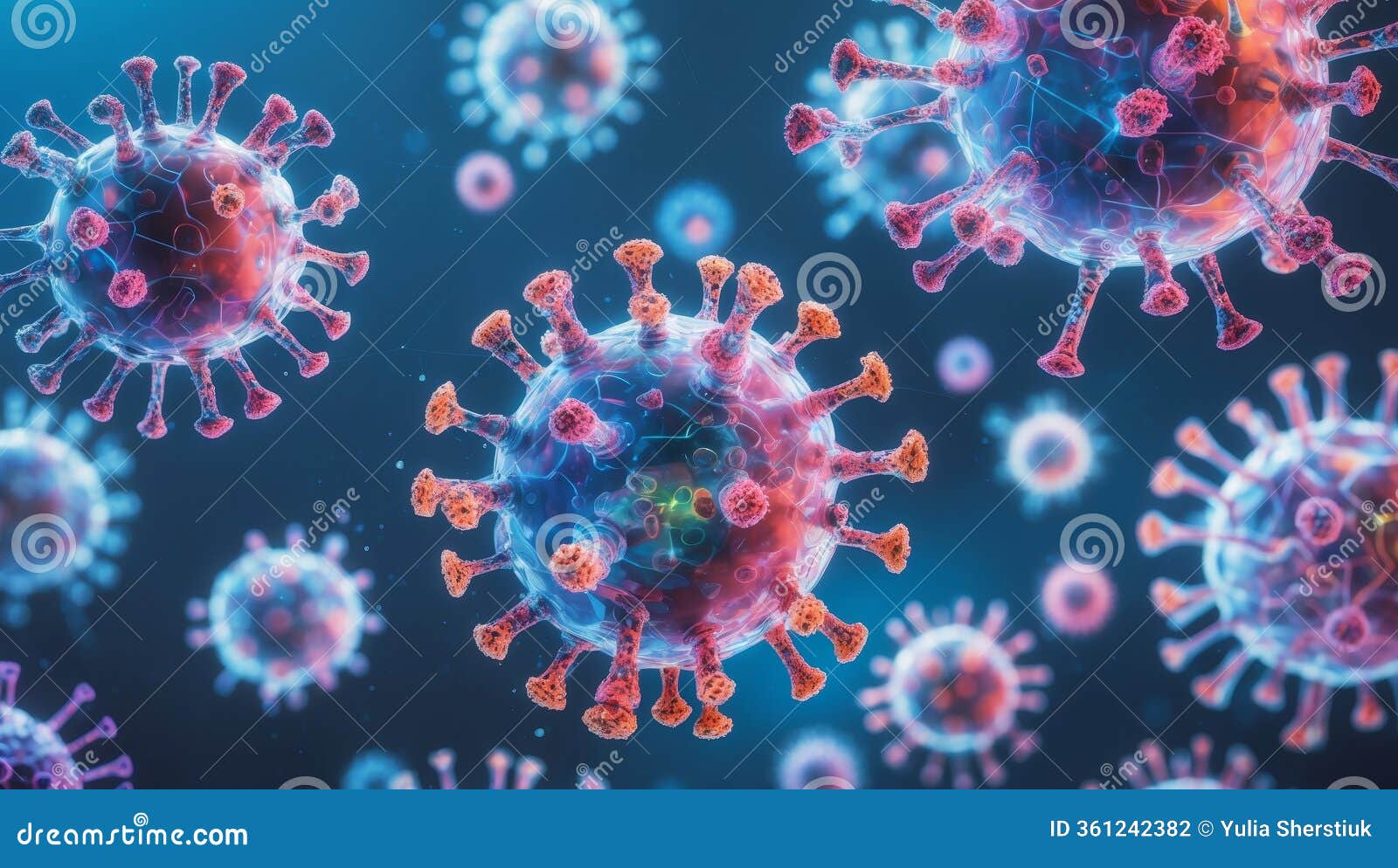 Viruses Microscopic View Background Banner Royalty-Free Stock ...