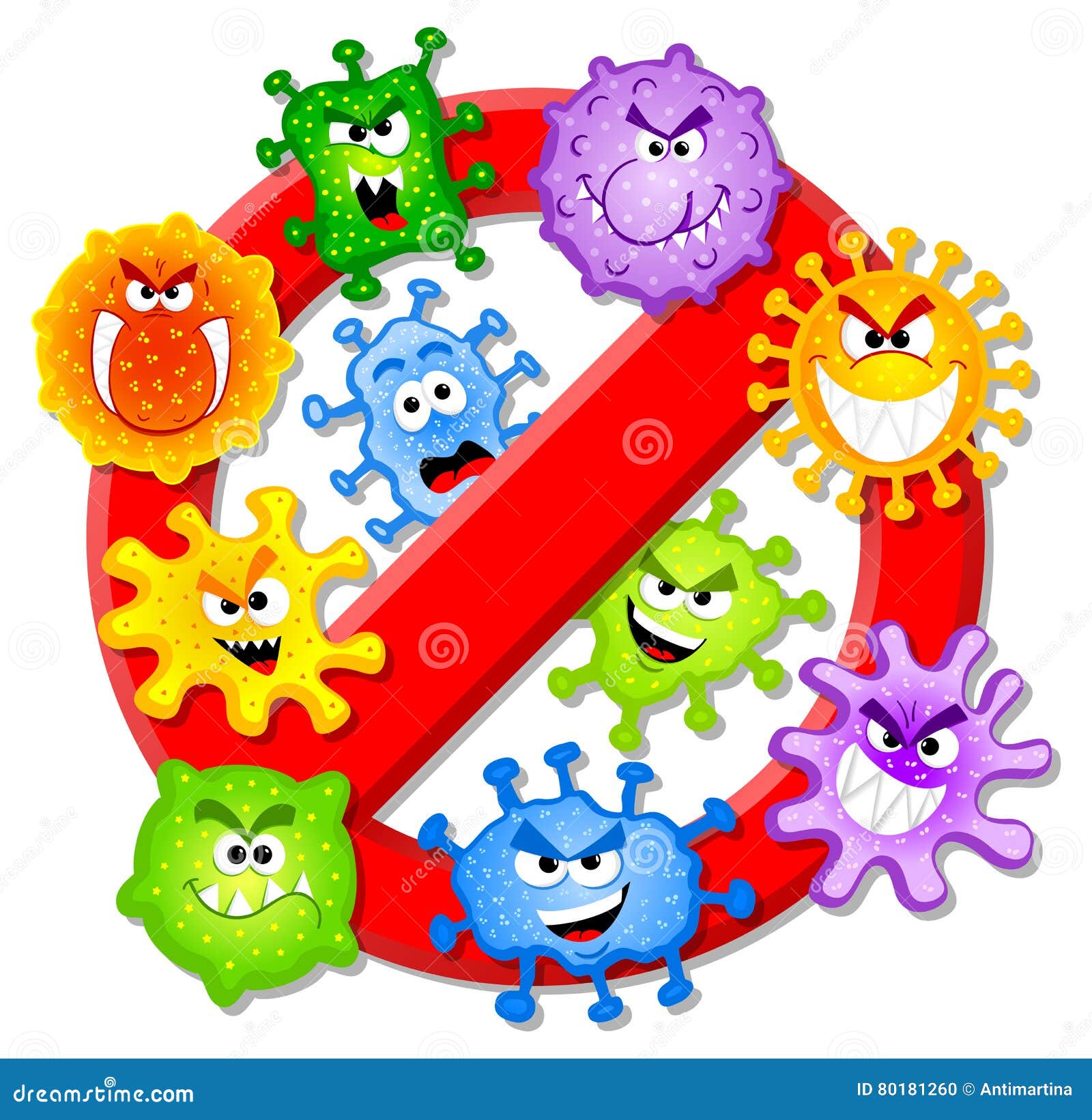 Viruses are not permitted stock vector. Illustration of bacteria - 80181260