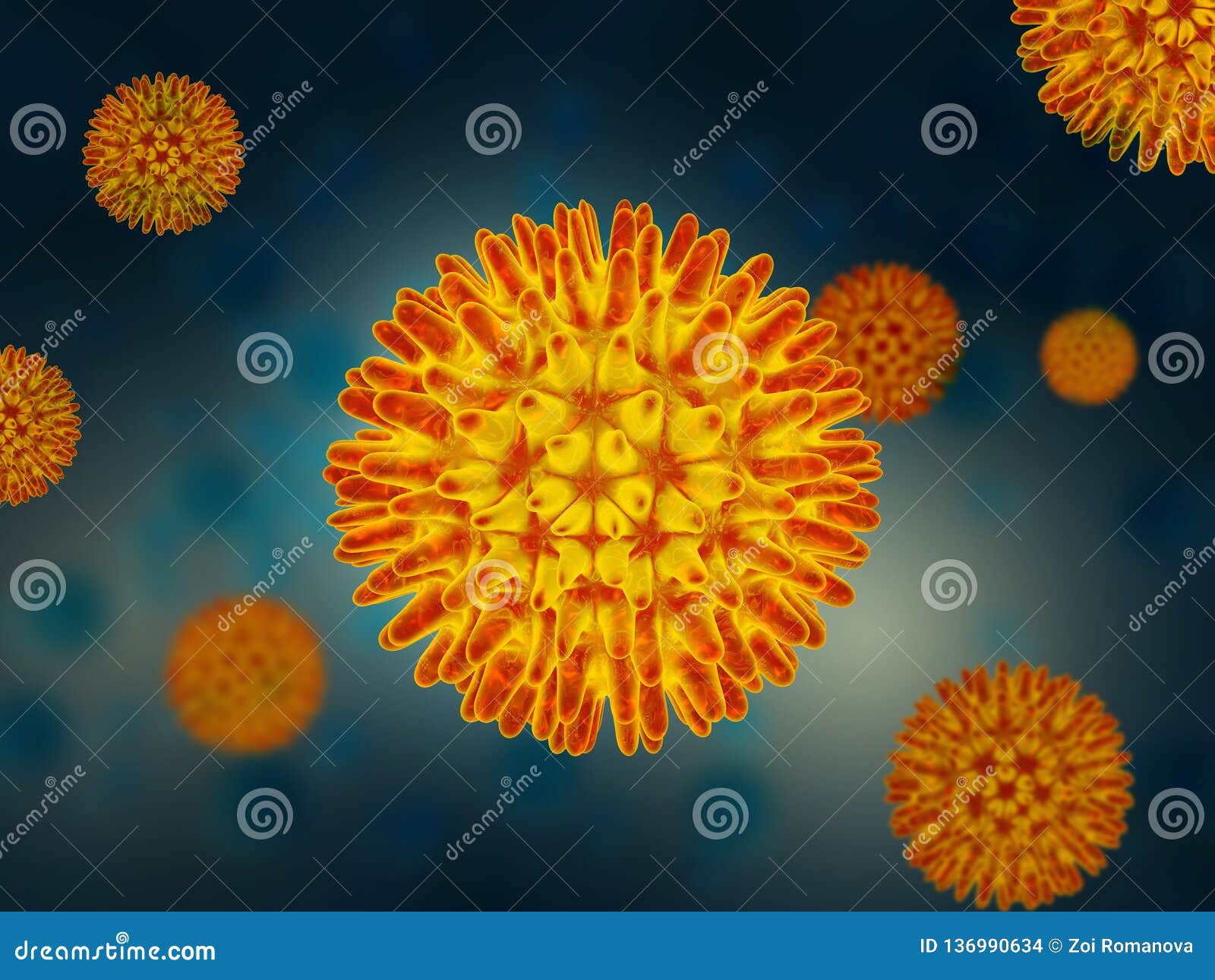 Viruses Pathogenic Microbes and Bacteria Under Microscope 3d ...