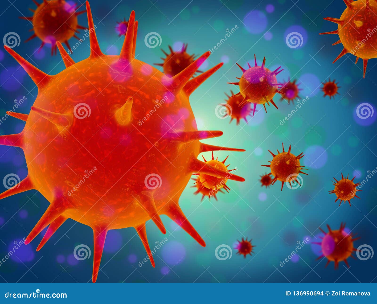 Viruses Pathogenic Microbes and Bacteria Under Microscope 3d ...