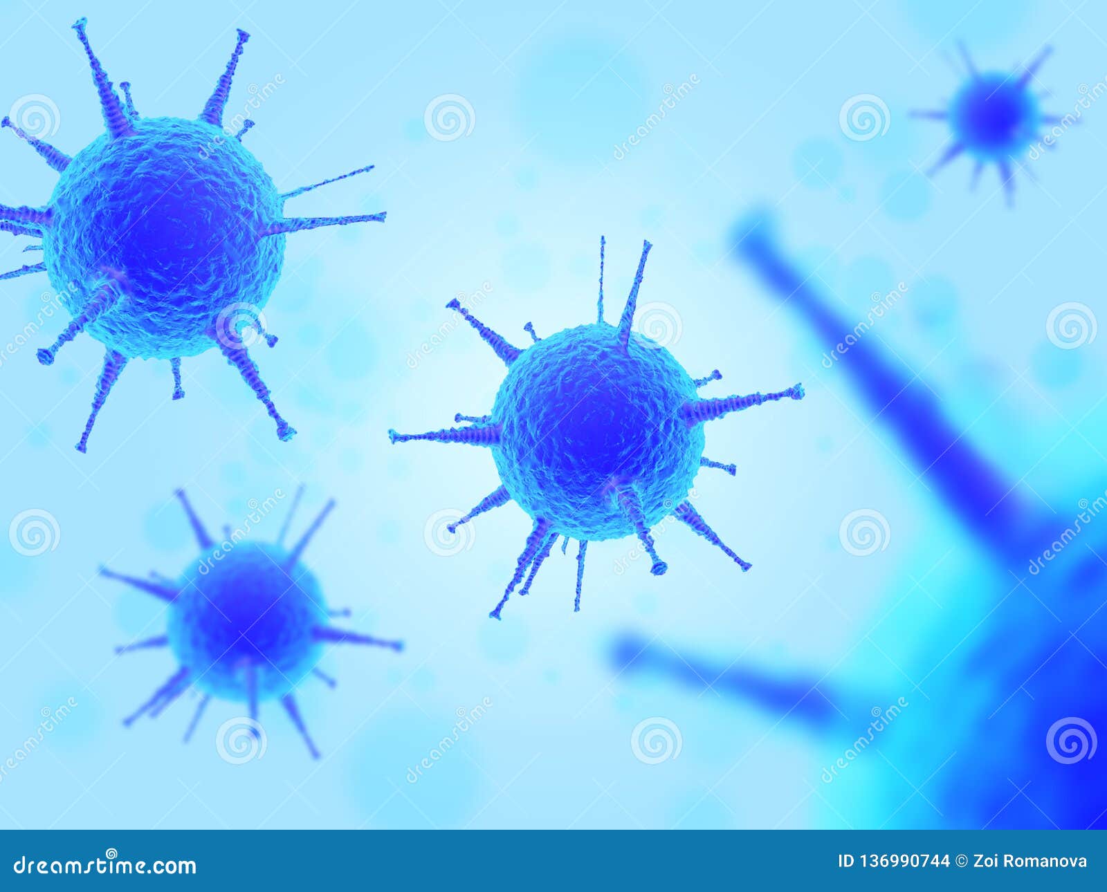 Viruses Pathogenic Microbes and Bacteria Under Microscope 3d ...