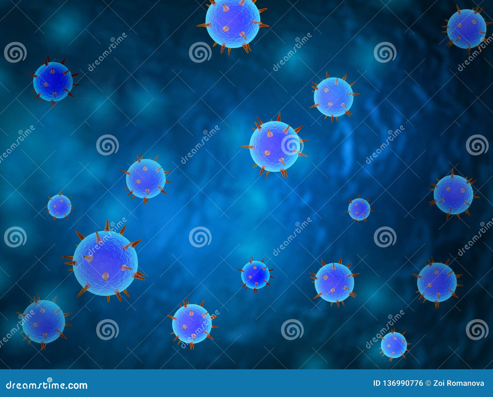 Viruses Pathogenic Microbes and Bacteria Under Microscope 3d ...
