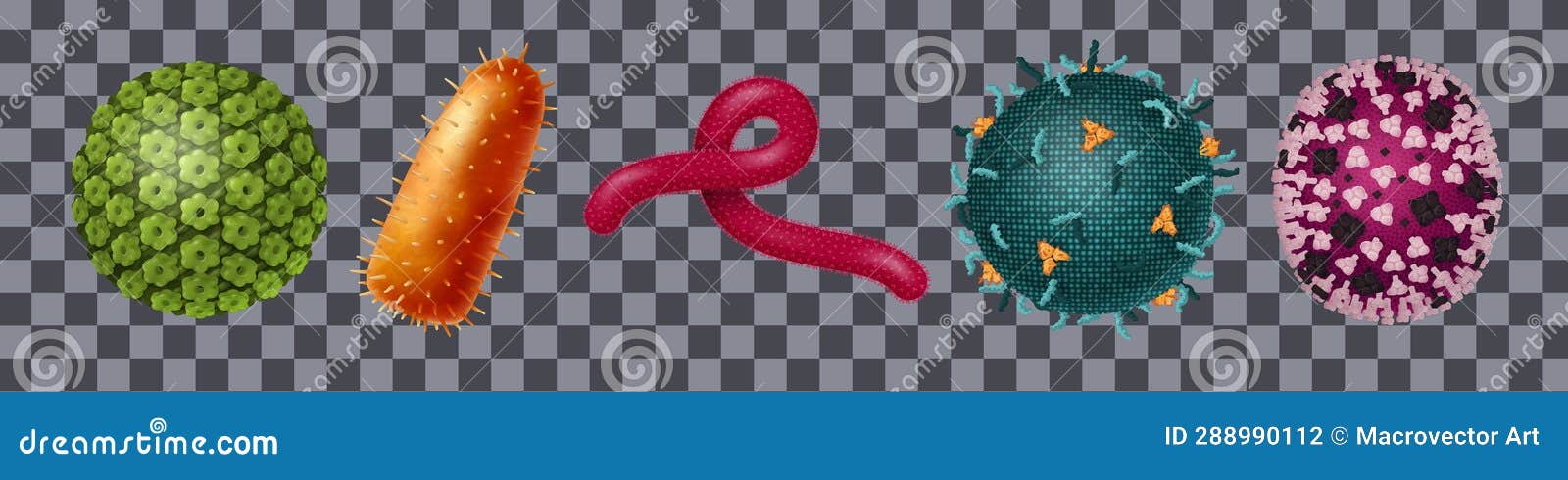 Viruses Realistic Set Cartoon Vector | CartoonDealer.com #230932799