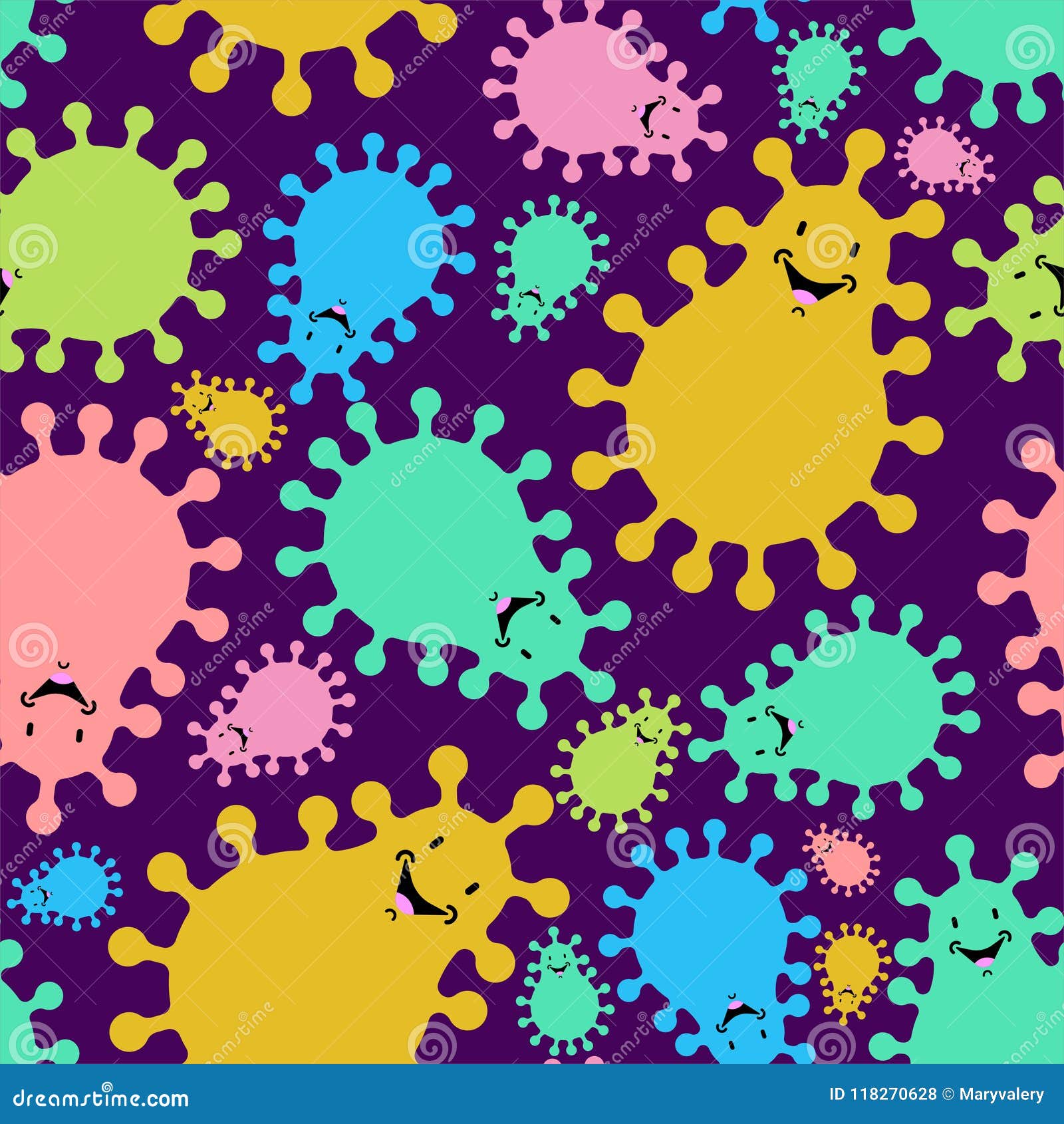 Viruses Seamless Pattern. Germs Ornament. Disease Background Stock ...