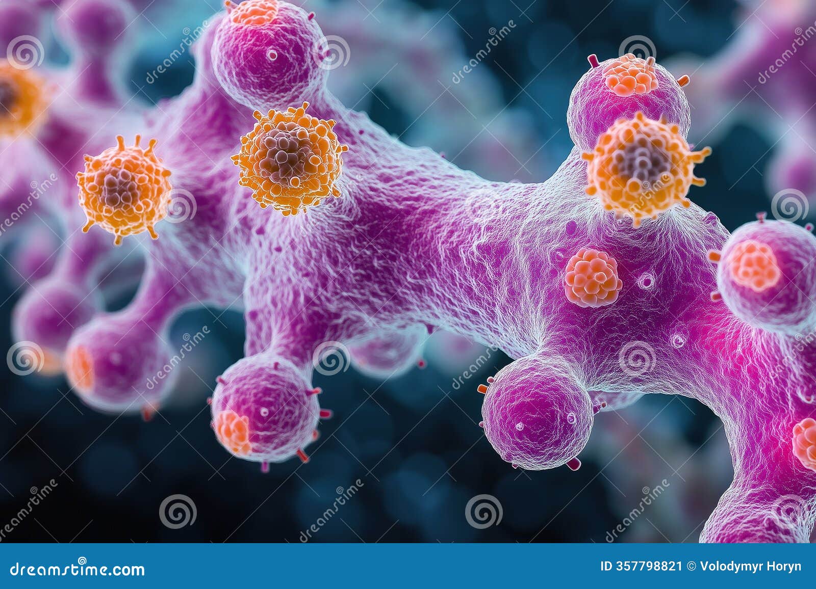 Viruses Under Microscope. Bacteria Molecules. Study of Virus Pathogens ...