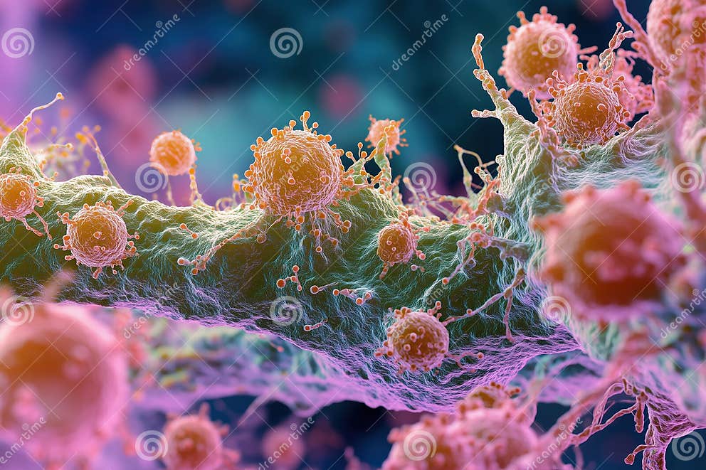 Viruses Under Microscope. Bacteria Molecules. Study of Virus Pathogens ...