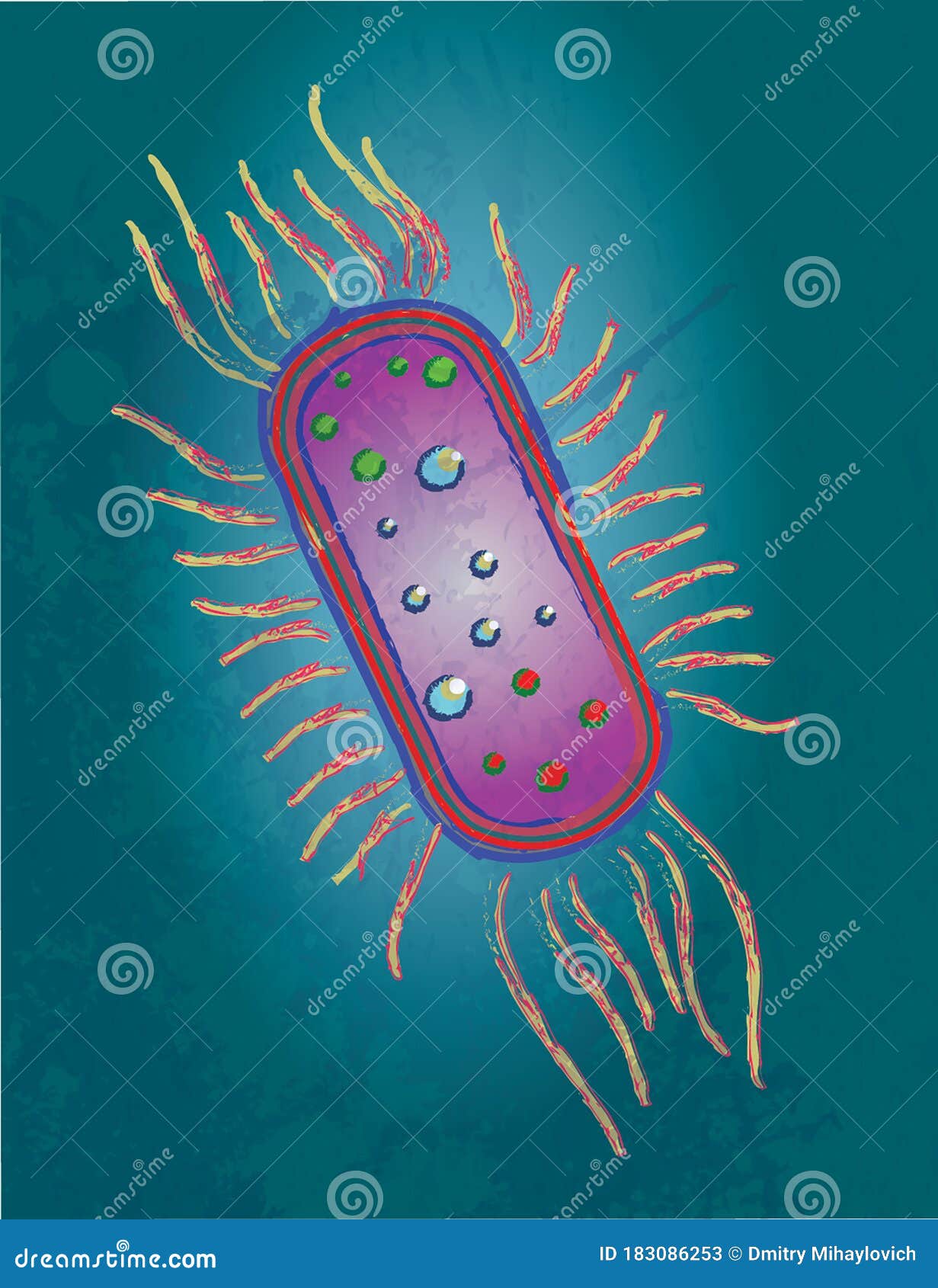 Viruses under microscope stock vector. Illustration of circles - 183086253