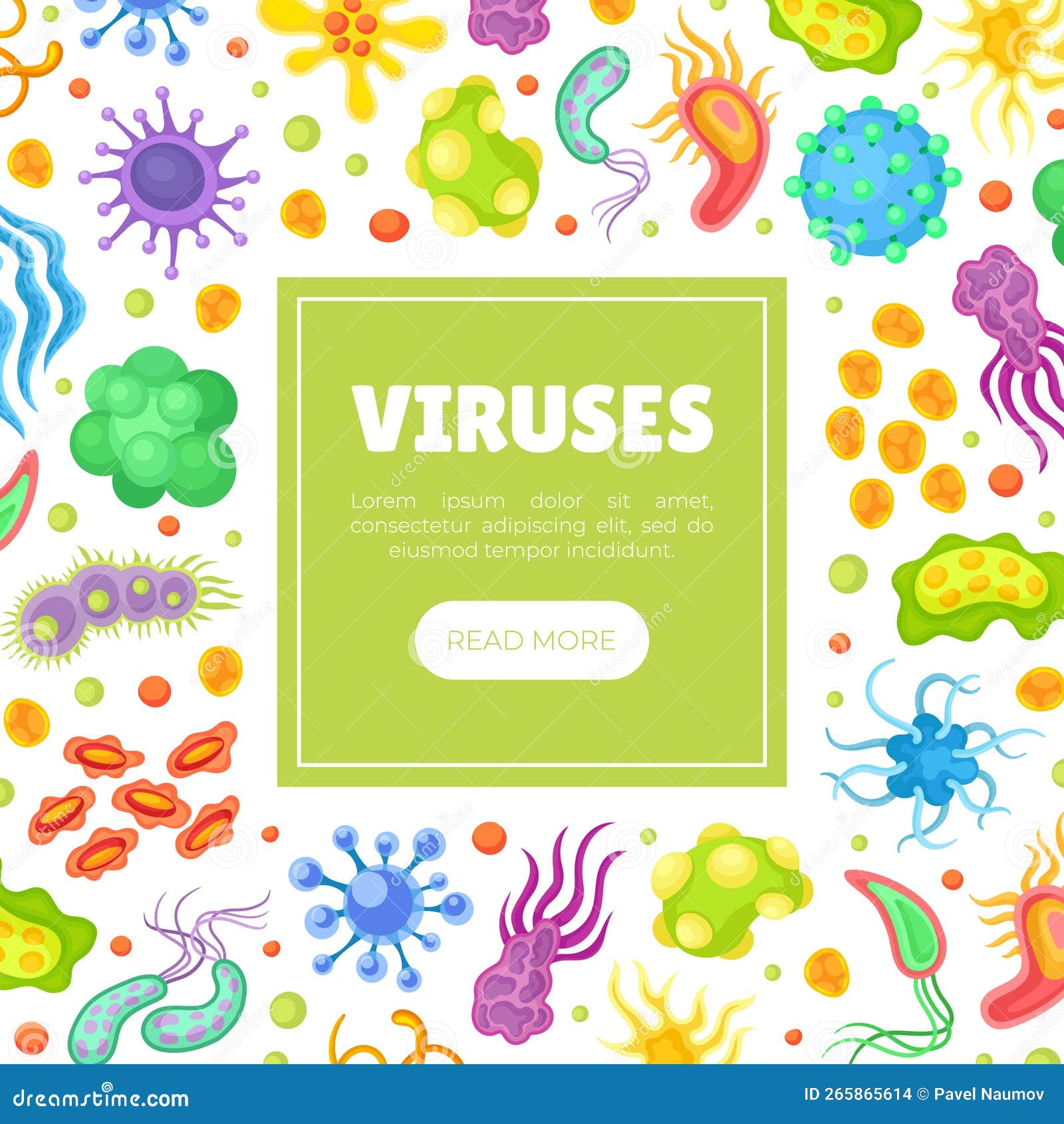 Viruses Web Banner. Virology Science, Microscopic Pathogens, Cell ...