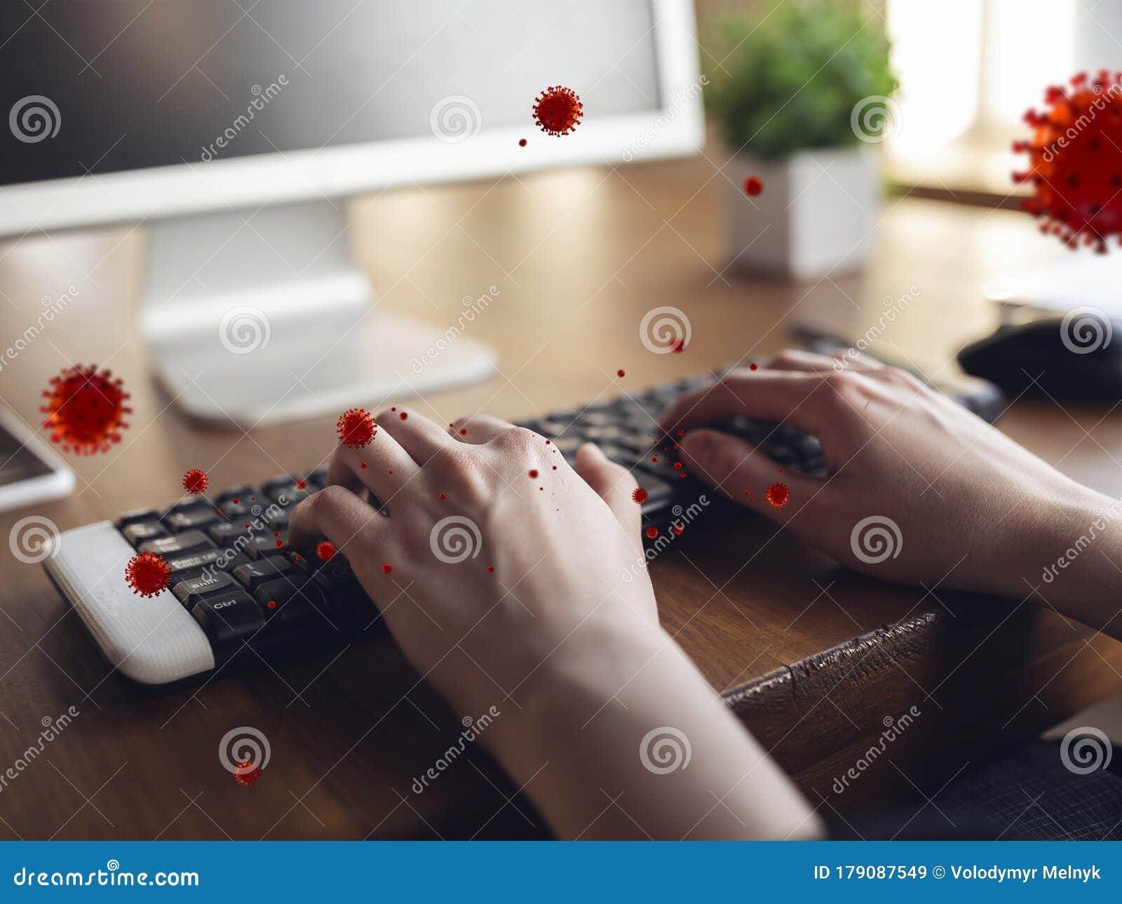 Viruses on Your Gadget, Keyboard Using daily - Concept of Spreading of ...