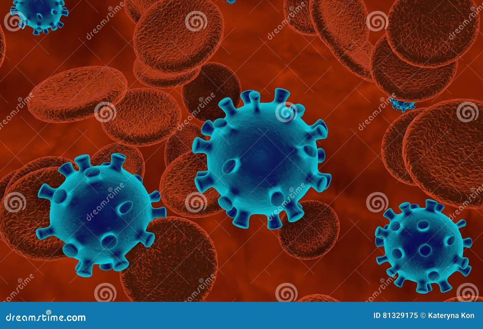 Virussen in Bloed, Systemische Besmetting Stock Illustratie ...
