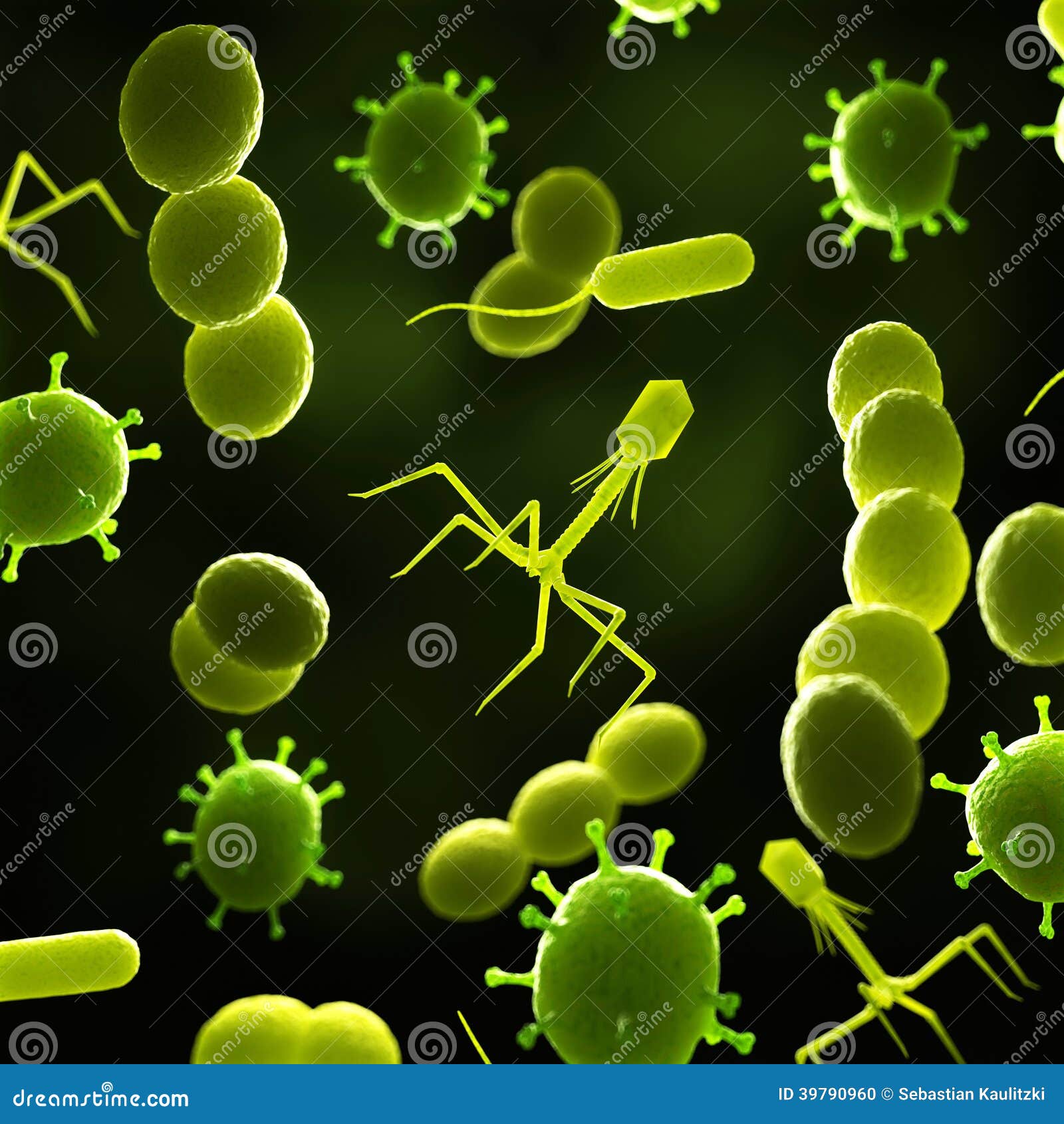 Virussen en bacteriën stock illustratie. Illustration of gezondheid ...