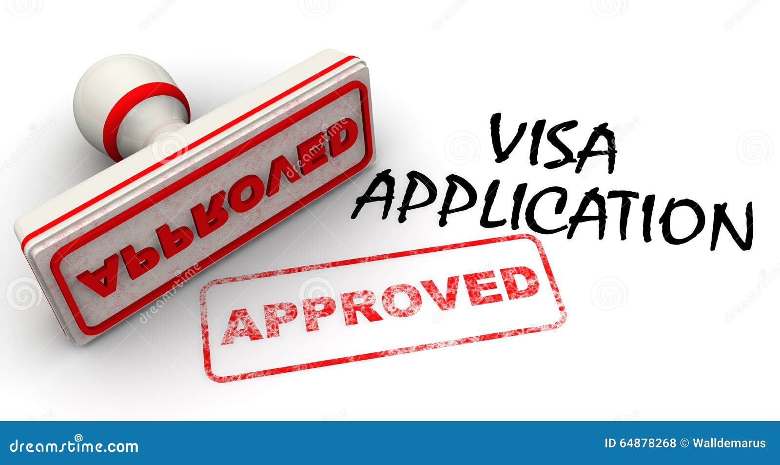 Visa Application Approved. Seal and Imprint Stock Illustration ...