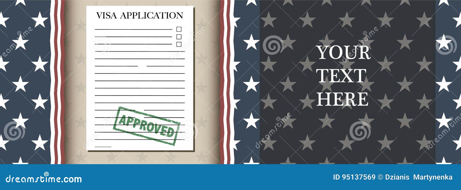 Visa Application Banner stock vector. Illustration of ticket - 95137569