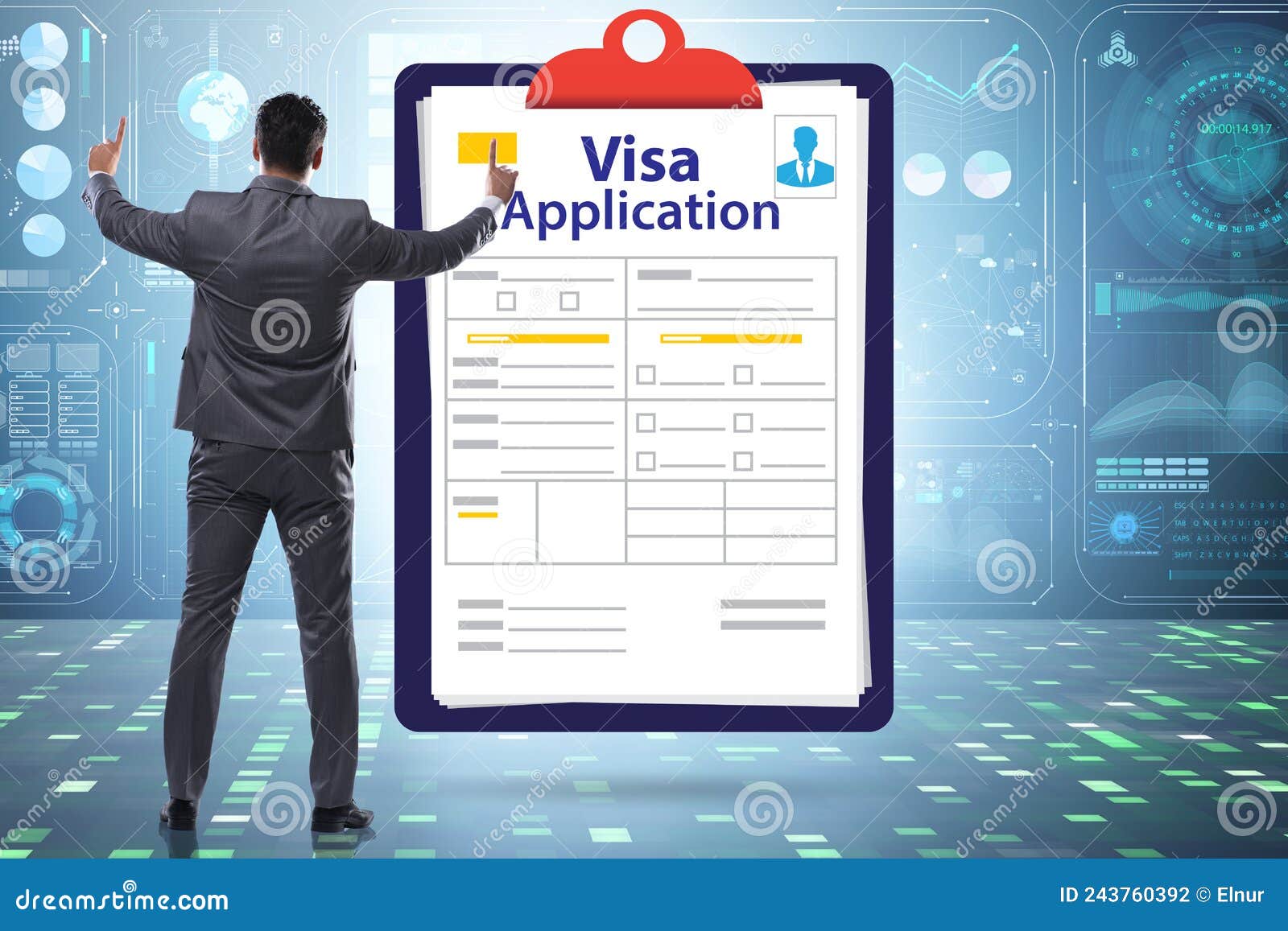 Visa Application Concept with Businessman Stock Photo - Image of work ...
