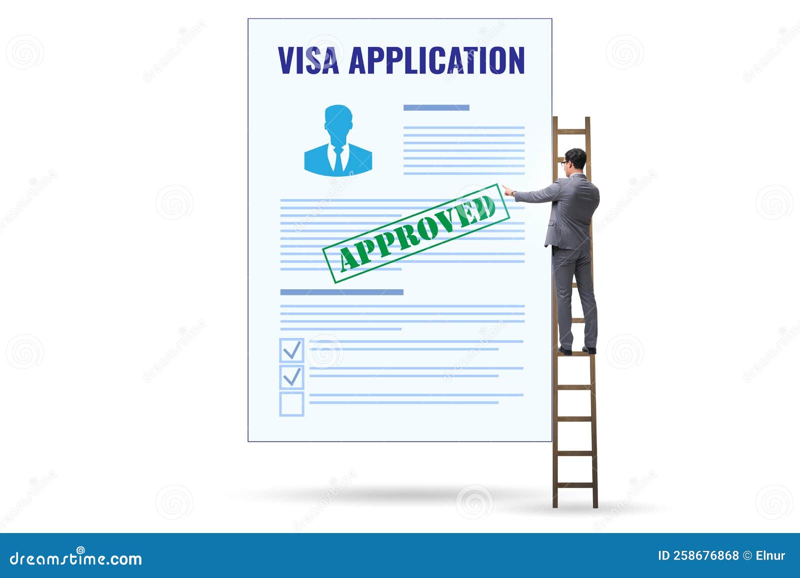 Visa Application Concept with Businessman Stock Illustration ...