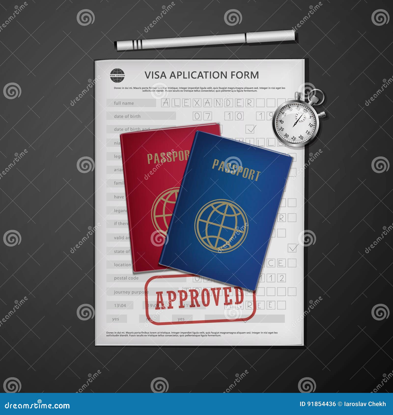 Application Realistic Icon Blank Template On Blue Background. Cartoon ...
