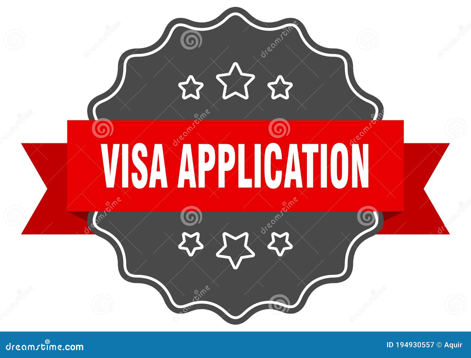 Visa Application Label. Visa Application Isolated Seal. Sticker. Sign ...