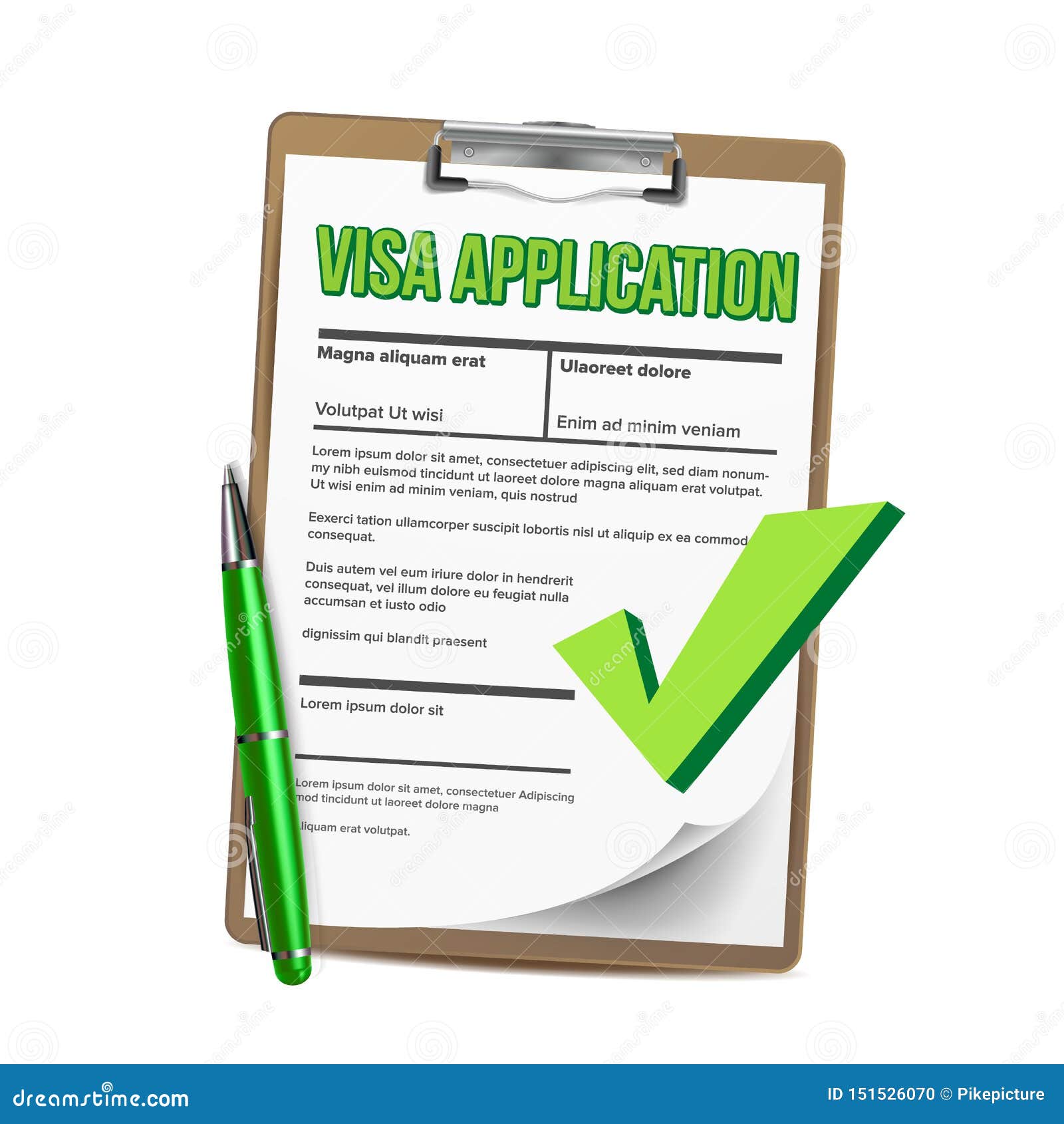 Visa Application List of Paper Clipboard Vector Stock Vector ...