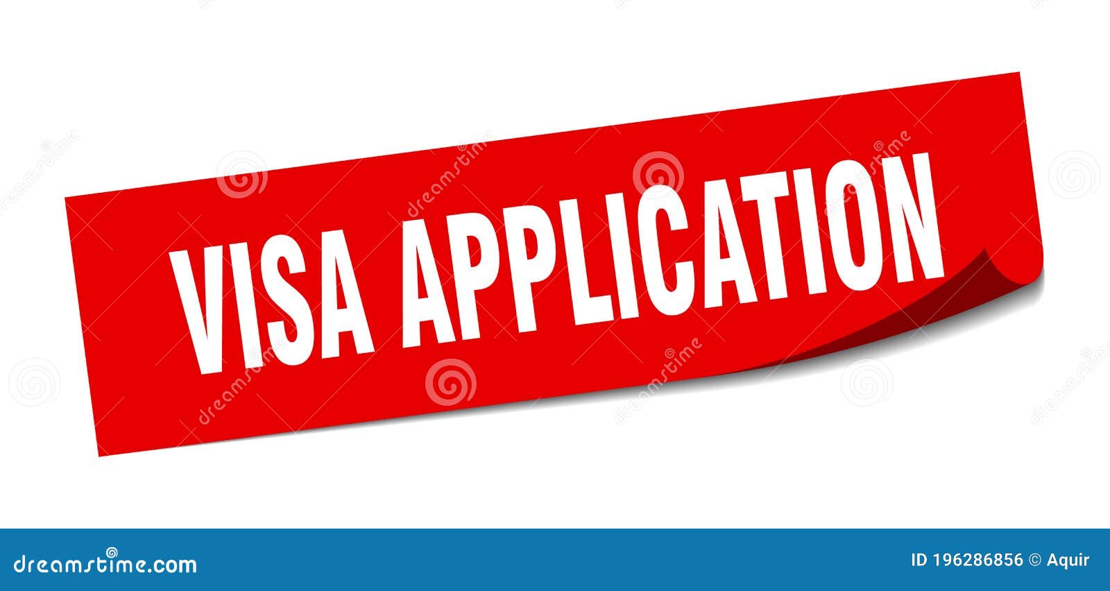 Visa Application Sticker. Square Isolated Label Sign. Peeler Stock ...