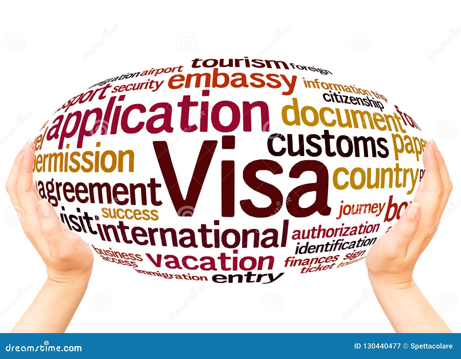 Visa Application Word Cloud Hand Sphere Concept Royalty-Free Stock ...